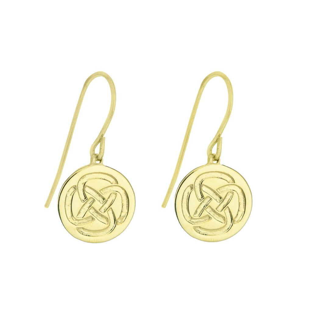 Dara Knot Gold Plated Drop Earrings - Irish Jewellery – Lu and Mol